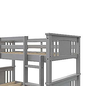 DHP Dorel Living Dylan Twin Wood Bed for Kids, Gray Bunk