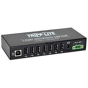 Tripp Lite 7-Port Rugged Industrial USB 2.0 Hi-Speed Hub w 15KV ESD Immunity and metal case, Mountable(U223-007-IND),Black