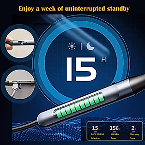 EonBlue V43 Neckband Bluetooth Wireless Headphones Earbuds with Microphone, 15Hs Playtime in-Ear Magnetic Earphones, IPX5 Sweatproof Sports Headsets (Green)