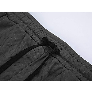 FLYFIREFLY Men's Gym Workout Shorts Running Lightweight Athletic Short Pants Bodybuilding Training Dark Grey