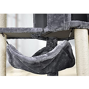Newest Cat Tree with Cat Condo and Big Hammock，Grey