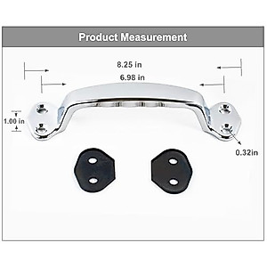 HighGround Product | 2X Heavy Duty Chrome Plated Grab Handle w/ 4 Rubber gaskets, for Trucks, Trailer, Camper Door Pull for Home, Shed, Barn Door, Cabinet