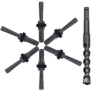 6PCS Rock Splitting Wedges and 1PCS Rotary Hammer Drill Bit, Wedge and Feather Shims, Stone Splitter Tools for Granites, Concretes, Boulders, Volcanic Rocks, Limestone Rocks