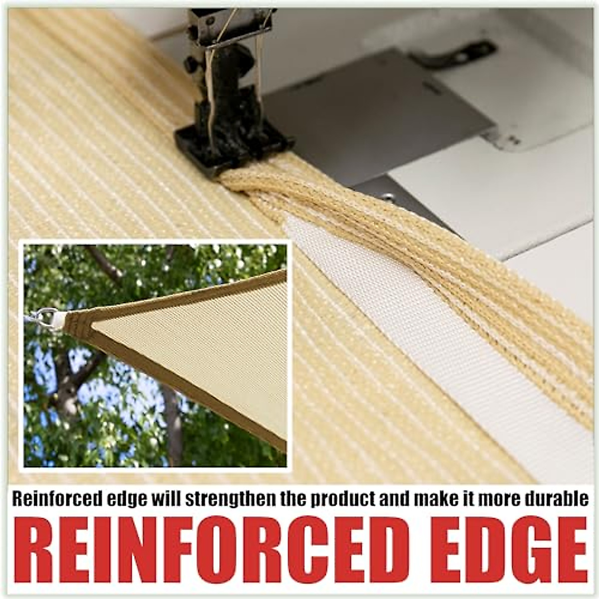 Royal Shade 12' x 18' Cream Rectangle Sun Shade Sail Canopy Outdoor Patio Fabric Screen Awning RTAPR1218 - UPF50+ 95% UV Blockage, Heavy Duty, Water & Air Permeable (We Make Custom Size)