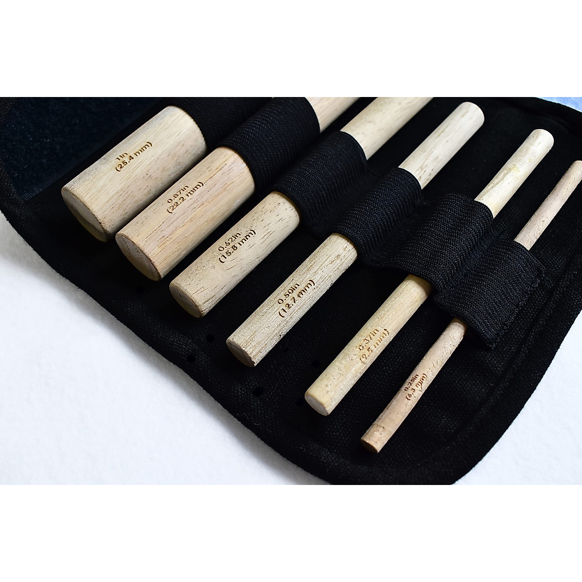 Artistic Wire Wooden Mandrel Set Jewelry Making Kit - 6 Sizes from 1/4"-1" Dowels in Convenient Storage Case, Bracelet Jig, Ring Making & Wire Wrapping for Viking Knit Bracelet Projects