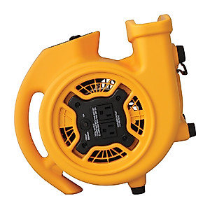 XPOWER P-130A Mini Mighty 1/5 HP 800 CFM Centrifugal Air Mover, Carpet Dryer, Floor Fan, Blower, Stackable, Daisy Chain, for Water Damage Restoration, Janitorial, Plumbing, Home Use,Yellow