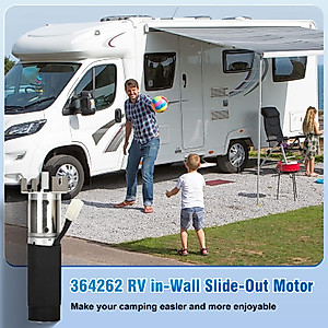 364262 RV in-Wall Slide-Out Motor, 42mm Mid Torque Motor with Brake, RV SlimRack in-wall Slide-Out Motor, SlimRack Slide-Out Motor with Brake compatible with Lippert Schwintek in-Wall Slide System