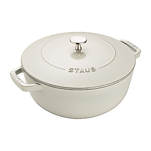 Staub Cast Iron 3.75-qt Essential French Oven - White Truffle, Made in France