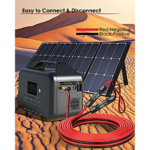 BOQNZN Solar to XT60 Extension Cable, 25FT 12AWG XT60 Adapter to Solar Connector Charging Cable for RV Battery Pack Portable Foldable Solar Panels Solar Generators Power Station