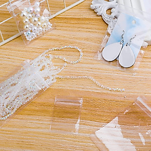 SAVITA 150pcs 3 Sizes Clear Earring Bags, PVC Plastic Self-seal Zipper Waterproof Bags Thickened Reusable Storage Pouch for Jewelry Rings Necklace Bracelet Small