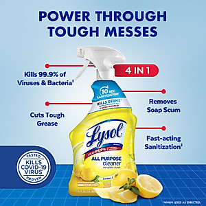 Lysol All Purpose Cleaner Spray, Multi-Purpose Disinfecting Spray, Kitchen & Bathroom Cleaner, Lemon Breeze Scent, 32 Fl Oz