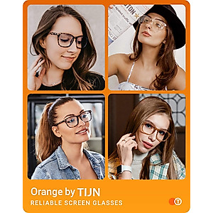 TIJN 2 Pack Blue Light Blocking Glasses, Computer Reading/Gaming/TV/Phones Glasses for Women Men,Anti Eyestrain & UV Glare