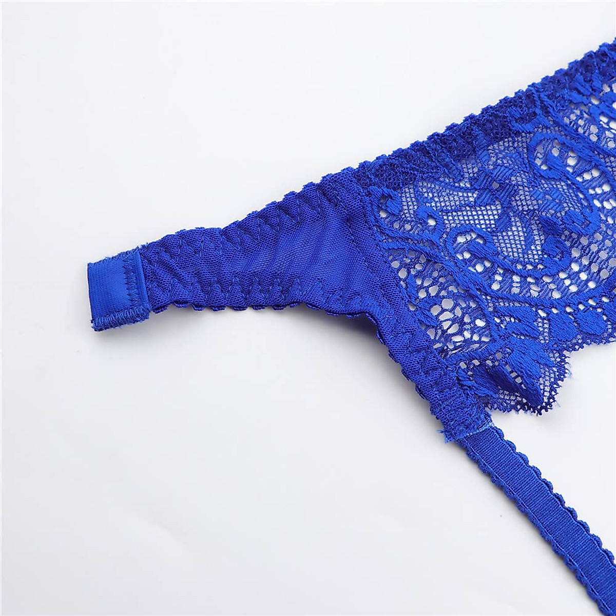 Sexy Lace Suspender Garter Belt for Thigh High Stockings (N034SL-XL-Blue)