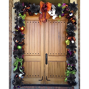 RECUTMS Christmas Tree Ornaments 10Pcs Glitter Poinsettia,Artificial Poinsettia Flowers Xmas Tree Ornaments 6" Wide for Xmas Tree Wreaths Garland Holiday Seasonal Wedding Decorations(Black)