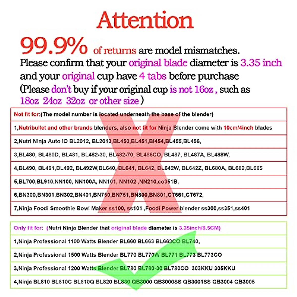 16oz Blender Cup Set for Ninja Replacement Parts Single Serve Blender Cup With Lids Set For BL770 BL780 BL660 BL740 BL810 Nutri Ninja Series Blenders (2-pack)