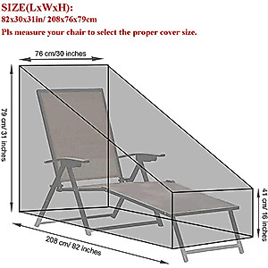 Skyour Patio Chaise Lounge Cover Waterproof Heavy Duty 420D Oxford Outdoor Recliner Cover UV Tear Resistant Pool Bench Chaise Longue Chair Furniture Covers for Garden Yard (1)