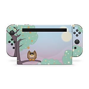 Tacky Design Kawaii Cats Skin Compatible with Nintendo Switch Skin Wrap Cover, Cute Skin for Nintendo Switch Stickers, Premium Vinyl 3M Full Wrap Decal (Green Cats)