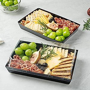 Restaurantware Matsuri Vision 9 x 6 x 1.5 Inch Large Sushi Trays 100 Greaseproof Sushi Packaging Boxes - Lids Sold Separately Disposable Black Paper Sushi Containers For Entrees Or Desserts