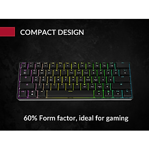 GK61 Mechanical Gaming Keyboard - 61 Keys Multi Color RGB Illuminated LED Backlit Wired Programmable for PC/Mac Gamer (Gateron Optical Yellow, Black)
