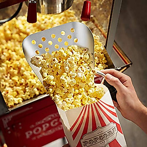 Olde Midway Commercial Popcorn Scoop with Holes, Aluminum Speed Scooper for Filling Bags and Boxes