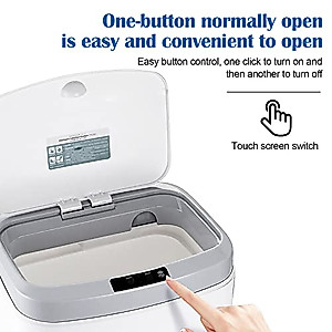 F FINEC 16L Automatic Touchless Trash Can, Motion Sensor Trash Can Smart Garbage Can with Lid for Kitchen Bathroom Bedroom Living Room Office