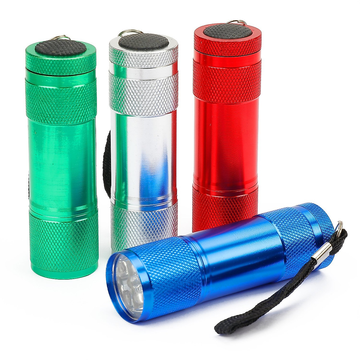 FASTPRO 4-Pack Aluminum LED Flashlights Set with AAA Dry Batteries Included and Pre-Installed