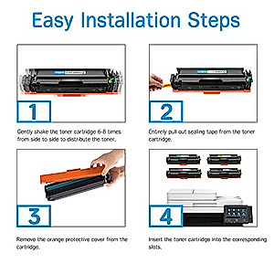 206X Toner Cartridges 4 Pack High Yield (with CHIP) Compatible Toner Cartridge Replacement for HP 206X 206A W2110X Compatible with Color Laserjet Pro MFP M283fdw M283cdw M255dw M282nw Toner Printer