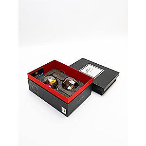 Antoni Barcelona Wine Glass Large Stem 21oz - EXCLUSIVE BOX - Handblown & Handmade, Handpainted Glasses Drinkware Essentials Wine Glassware Unique Gifts Ideas Women Men Birthday Wedding (Red, Set 2)