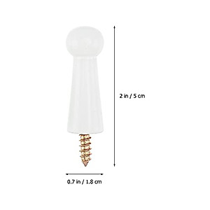 DOITOOL 10 Pcs Screw- On Wood Hook Wooden Coat Hooks Shaker Pegs Towel Belt Jewelry Hanger Single Organizer Hat Rack for Hanging Hats Bags Towels Bathroom White