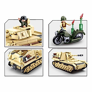 DAHONPA Panzer-Ⅳ Tank Small Army Building Block(543 PCS),WW2 Military Historical Collection Model with 3 Soldier Figures,Toys Gifts for Kid and Adult.