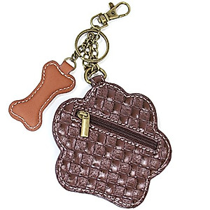 Chala Ivory Paw Print Zip-Around Wallet, LaserCut Plum Tote- Dog Mom Gift Set (Tote Handbag and Wallet Combo)
