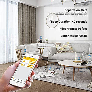 Key Finder Locator, Tracker for Keys and Wallets 2 Pack Two-Way Anti-Lost Alarm Phone Finder with Key Chain and Silicone Protective Case, Fit for Android/iOS (White)
