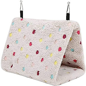 BECNBEAU Bird Bed Birds Hammock Hut for Cage Parakeet Bird Accessories Conure House Tent Budgie Shed Hanging Snuggle Cave Nest Plush for Quaker Lovebirds Cockatiels,8.7x5.5x7.1 inches