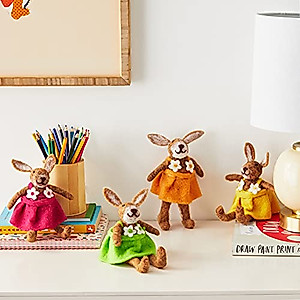 KALALOU CHB1607 Set of Colorful Felt Rabbits, One Size, Multicolored