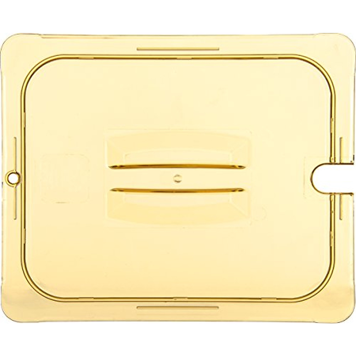 Carlisle FoodService Products 10431U13 StorPlus High Heat Universal Handled Food Pan Lid, Half Size, Amber