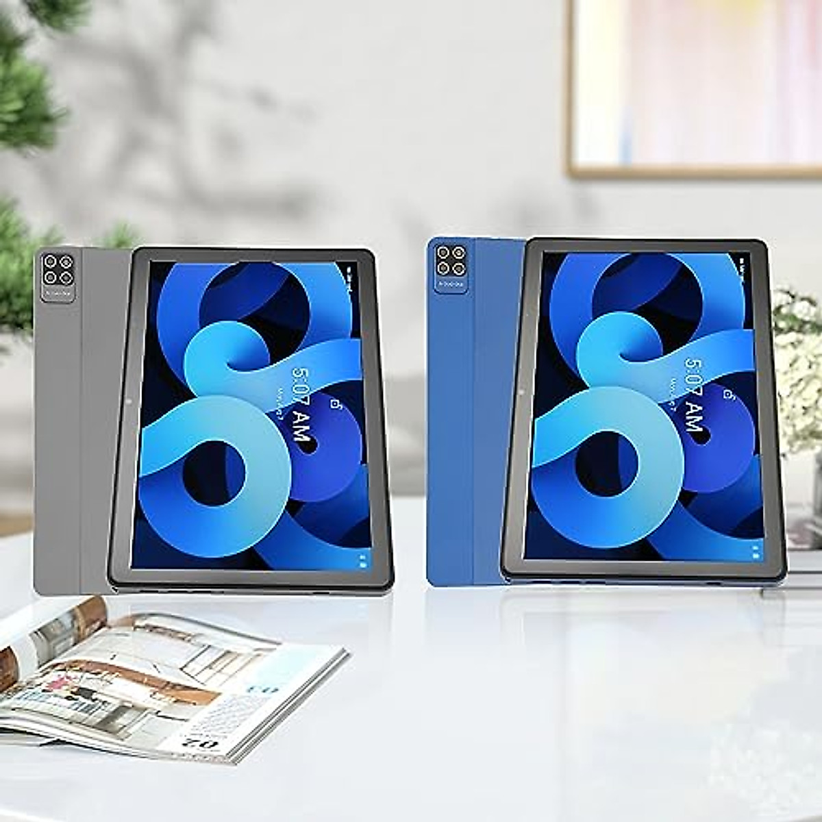 Luqeeg 10.1 Inch Tablet, 4G LTE Network MTK6762 Octa Core 12GB RAM 512GB ROM 8MP Front Camera 2560x1600 Resolution Tablet PC for Learning for Business (Blue)