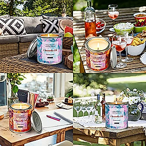 Citronella Candles Outdoor and Indoor, 4 Pack 42 Oz 240 Hours Large Citronella Candles for Summer, Long Lasting Lemongrass Soy Candle Scented Candles for Garden Patio Yard Balcony