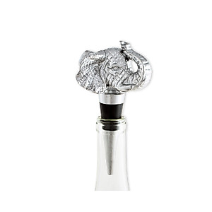 Arthur Court Designs Aluminum Elephant Bottle Stopper Wine Topper Silicone Saver 5 inch Tall