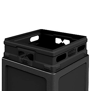 42 Gallon Square Waste Container and Dome Lid Set, Big Trash Can, Outdoor Trash Can for Patio, Outdoor Trash Can with Lid, Garbage Can, Recycle Bin, Exterior Trash Can