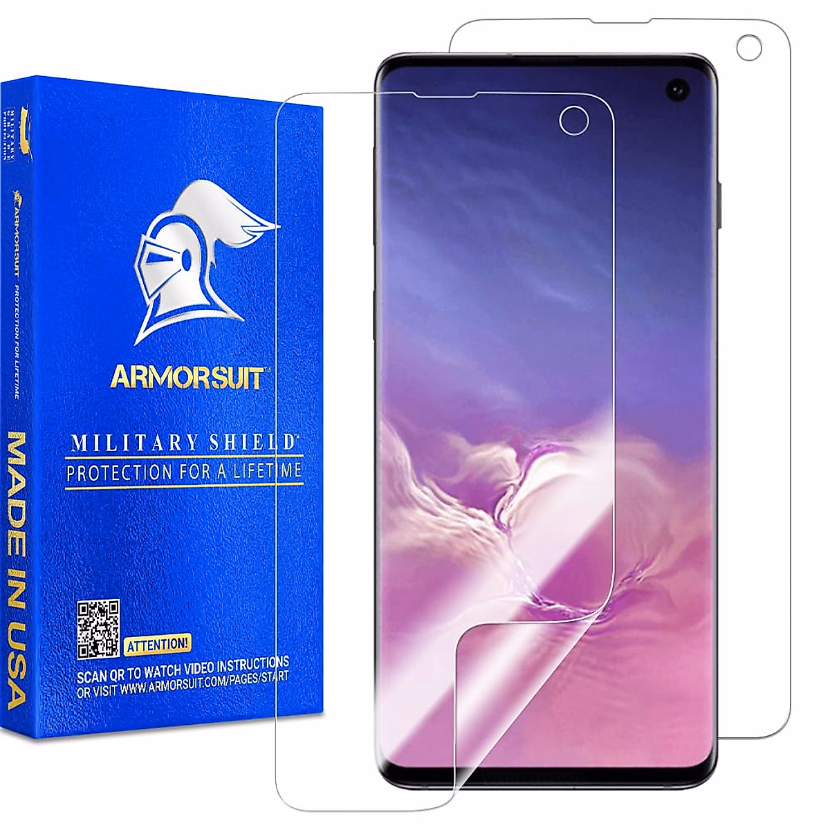 ArmorSuit 2 Pack MilitaryShield Screen Protector Designed for Samsung Galaxy S10 (6.1 Inch) Case Friendly HD Clear Film - Made in USA
