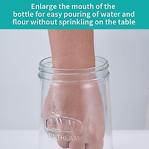 8INTHEAM 34oz Sourdough Jar, Glass Sourdough Starter Jar, Sourdough Bread Starter Kit Glass Container Jars with Recipe Guide Cover Lid