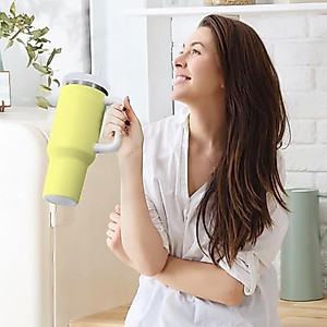 GAIGEO Champagne Yellow Water Bottles Insulated, Stainless Steel Stainless Steel Tumblers, Leak-proof Travel Coffee Mug, Removable Easy to Clean