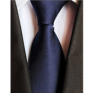 QBSM Mens Ties Navy Blue Solid Color Formal Dress Suit Neckties Neck Tie