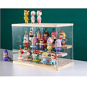 Display case for Action Figures with 3 Steps,Doll Display case with Door for Figure Collectibles,Funko Pop Figures,Any Toys and Mini Figures,Acrylic Perfume Stand(12.9" W x 6.8" D x 9.5" H)