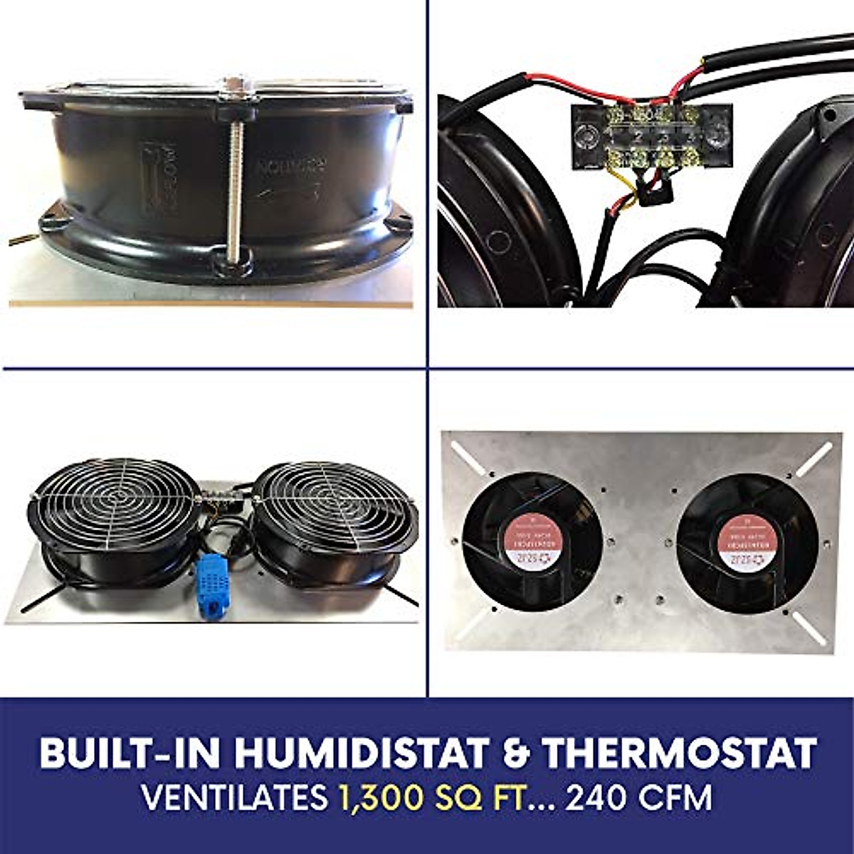 Remington Solar - Foundation and Crawl Space Ventilation Fan (6 x 6.75 x 2.75”) for Any Home – Automatic Temperature Control, Fights Condensation and Moisture in Your Home’s Basement, Garage or House