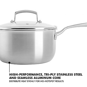 Babish Stainless Steel 3.5qt Triply Professional Grade Sauce Pan