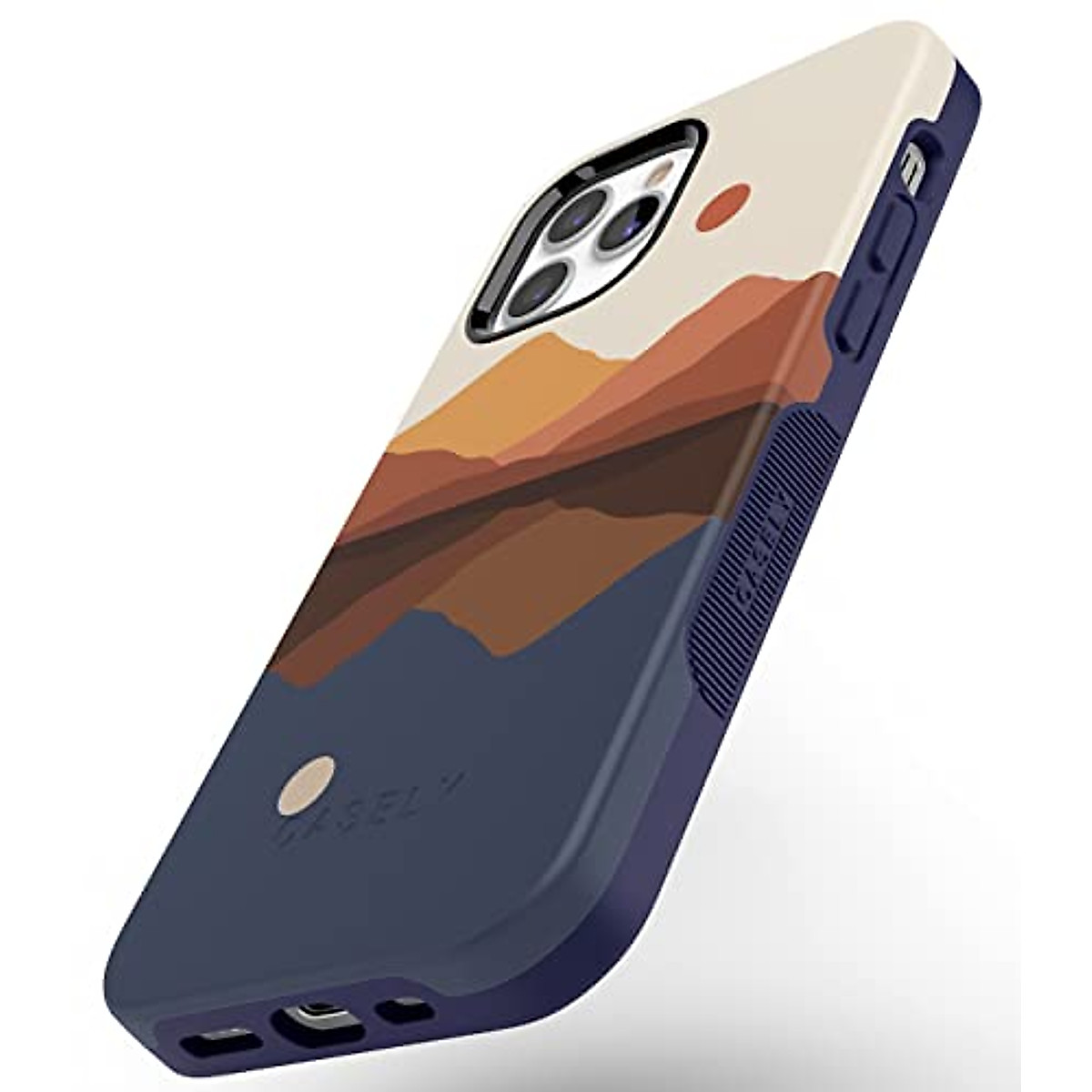 Casely iPhone 12/12 Pro Case | Compatible with MagSafe | Opposites Attract | Day & Night Colorblock Mountain Case