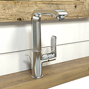 hansgrohe Metris Modern Upgrade Easy Install 1-Handle 1 10-inch Tall Bathroom Sink Faucet in Chrome, 31087001,Small