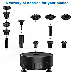 10W Solar Fountain Pump with Multiple Nozzles, DIY Water Feature Kit for Outdoor with Pipe, Solar Powered Water Fountain Pump for Bird Bath, Garden, Ponds, Fish Tank