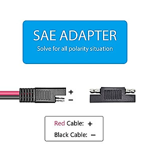 RIIEYOCA SAE to XT60 Connector Adapter,12AWG Cable SAE Solar Panel Connect,with SAE Reverse Adapter for Portable Power Station & Solar Generator(Cable:1m)